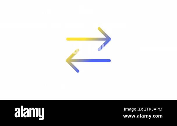 Animated arrows gradient ui icon. Financial transaction. Seamless loop HD video with alpha ...