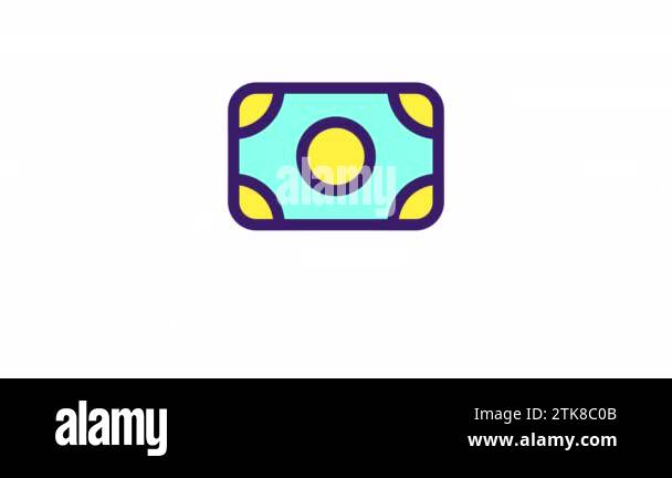 Animated capital color ui icon. Pile of money. Finances and banking ...