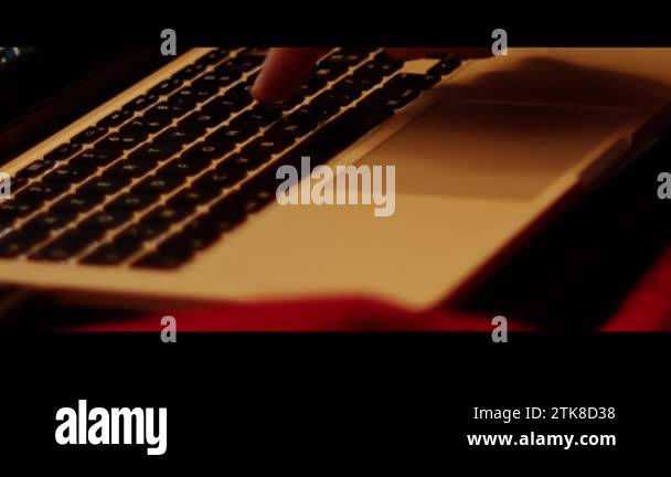 Close up video recording of laptop, notebook,mobile computer keyboard ...