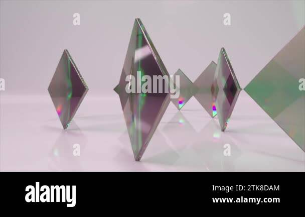 Darkened rectangular lenses rotate in a circle on a light background ...