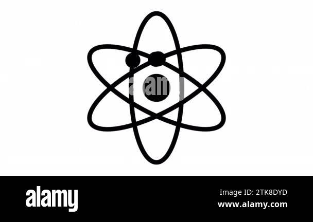 Atom icon 4k animation. Nuclear icon. Electrons and protons. Science ...