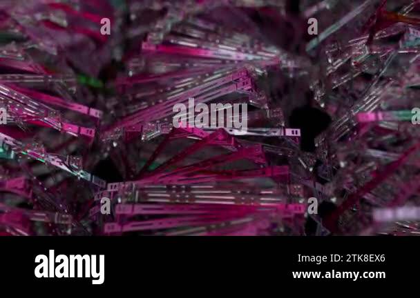 Science fiction concept. Many flat rectangular objects located one ...