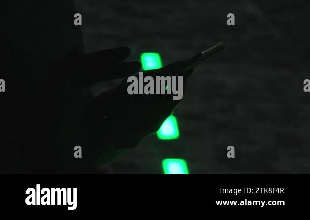New modern traffic lights built-in and glow in sidewalk for pedestrians ...