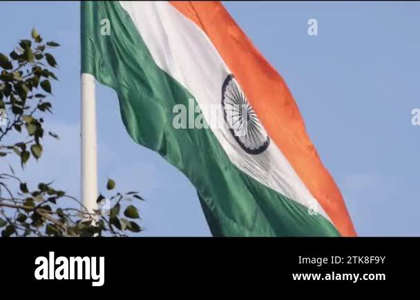 Time-lapse of India flag flying high at Connaught Place with pride in ...