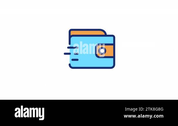 Animated wallet color icon. Electronic payment. Financial operation ...