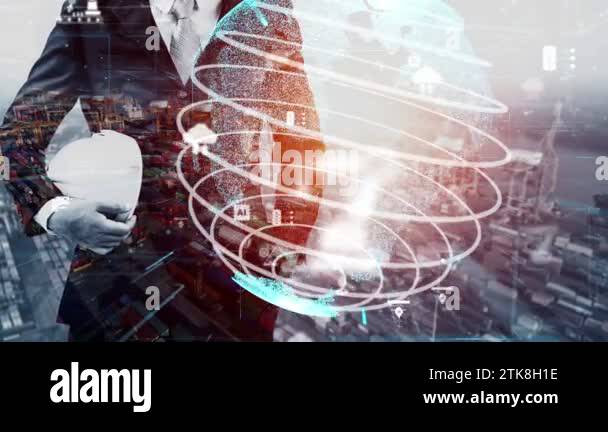 Future building construction and inventive engineering project concept ...