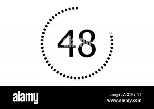 Countdown one minute animation from 60 to 0 seconds animation with ...