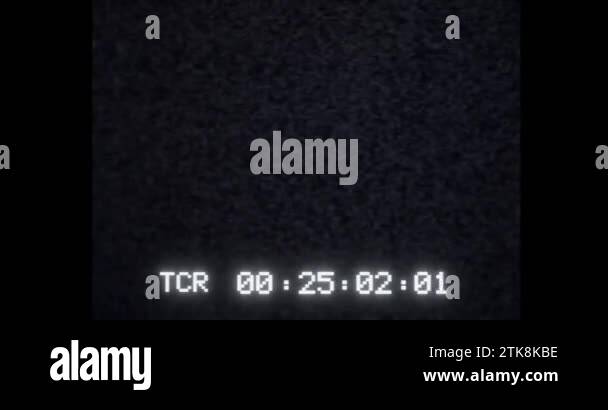 VHS video player screen for vintage effect with running timecode, and ...