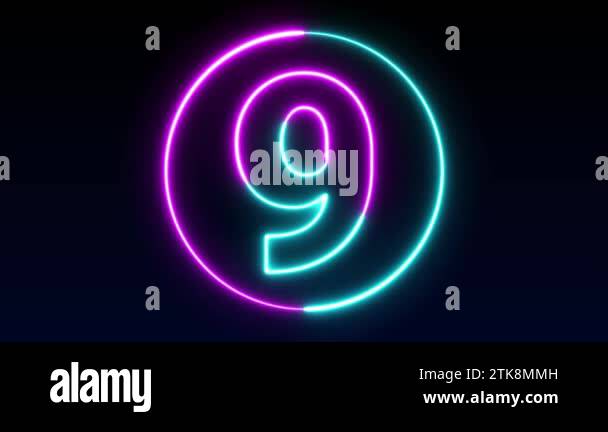 number neon number display animation 12345678910 neon style animation neon number Stock Video ...