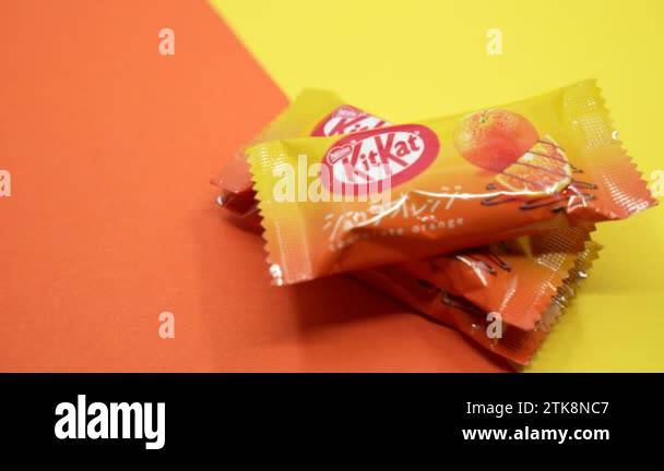 Barcelona, Spain. September 1st 2023: Nestle Japanese Kitkat Orange ...