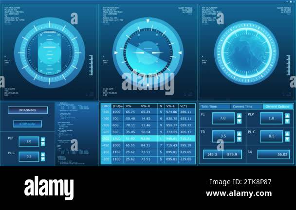 Futuristic spaceship control panel interface. Spacecraft digital ...