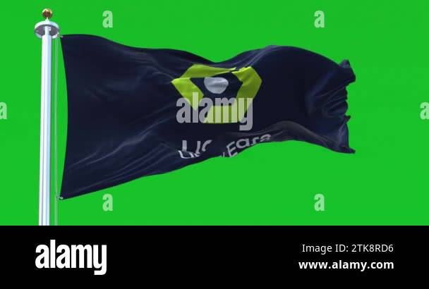 Paris, FR, July 2022: Ligue 1 Uber Eats flag waving. Illustrative ...