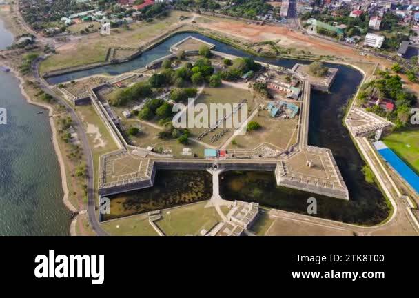 Aerial view of Jaffna Fort was built by the Dutch in 1625 and is the ...