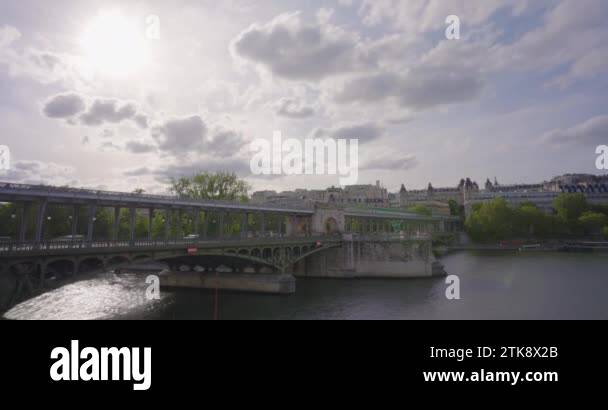 Time lapse. Romantic cozy view of the famous Eiffel tower from a small ...