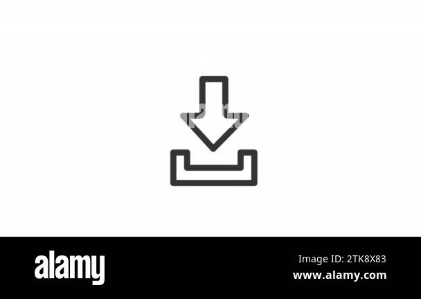 Animated download linear icon. Save file from online. Interface ...