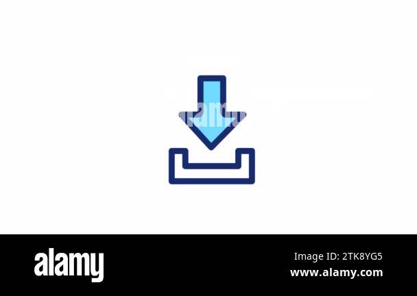 Animated download color icon. Save file from online. Interface ...