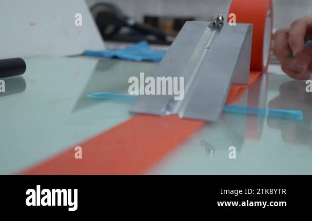 Quality control is carried out in the laboratory at the duct tape ...