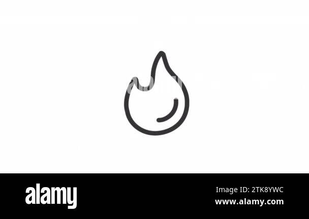 Animated burning linear icon. Hot topic in social media. Being ...