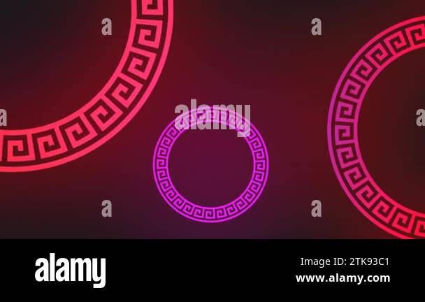 Circular greek meander pattern background animation in 4K UHD. Stylish ...