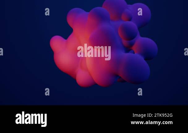 Metaverse 3d render morphing animation pink purple abstract metaball ...