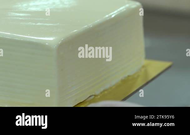 Pastry Chef making fresh delicious chocolate cakes at commercial ...