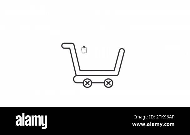 Animated overbuying linear icon. Overconsumption. Excessive buying ...