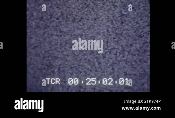 VHS video player screen for vintage effect with running timecode, and ...