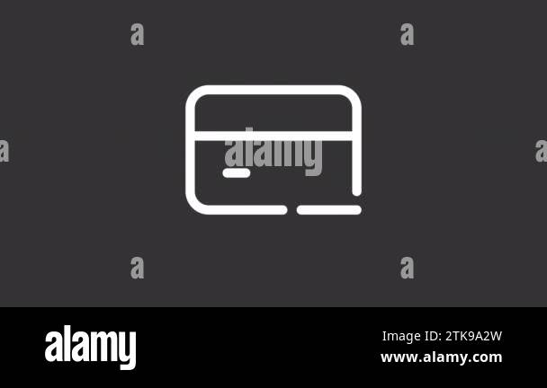 Animated pay white line ui icon set. Payment methods. Seamless loop HD video with alpha channel ...