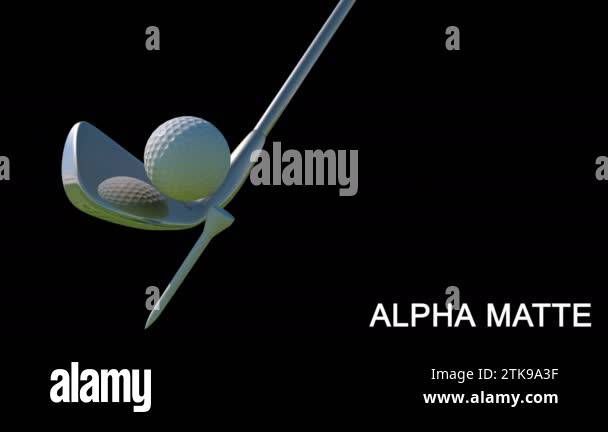 Slow Motion Golf strike. Golf ball animation. Alpha matte Stock Video ...