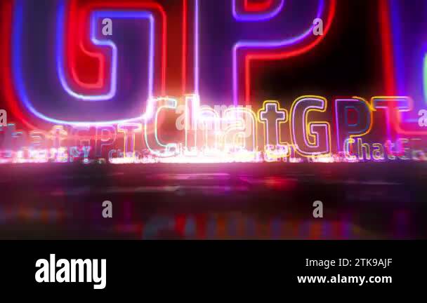 ChatGPT neon sign concept, open ai chat gpt bot and artificial ...