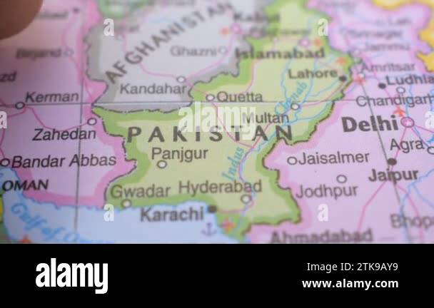 Location of Pakistan , Political Map With Red Push Pin Pointing Stock ...