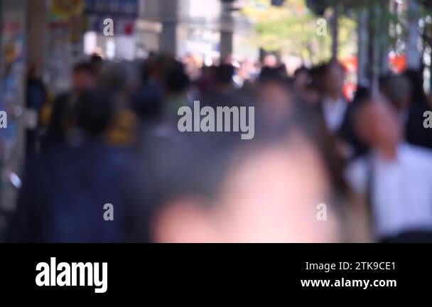 Blurry Japanese People in Tokyo. Business District. Rush Hour Time ...