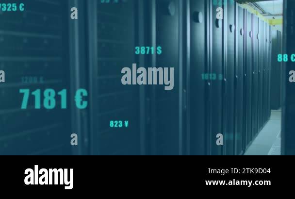 Animation of changing numbers with currency symbols over data server ...