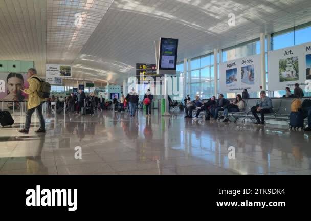 Barcelona, Spain - December 11 2022: 8K Terminal 2 Of Barcelona-El Prat ...