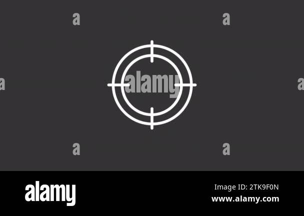 Animated aimed issue white line icon. Search solution for main problem. Specific question ...