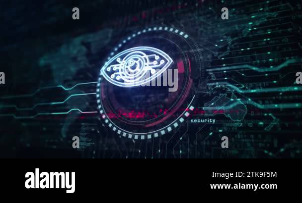 Cyber eye espionage big brother hacking spy and intelligence symbol ...