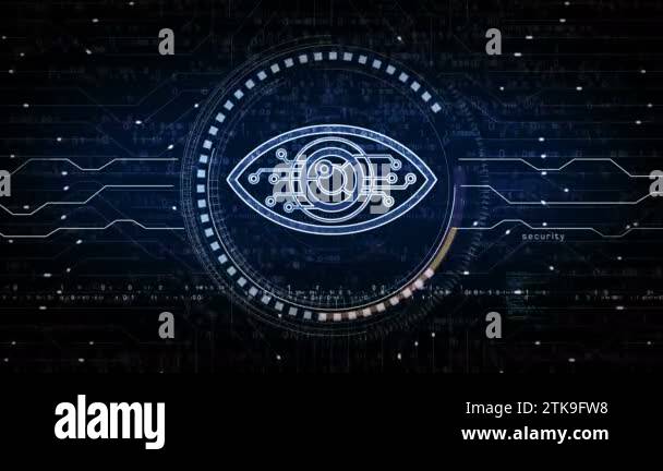 Cyber eye espionage big brother hacking spy and intelligence symbol ...