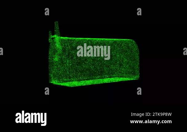 3D Mail box rotates on black background. Communication concept ...