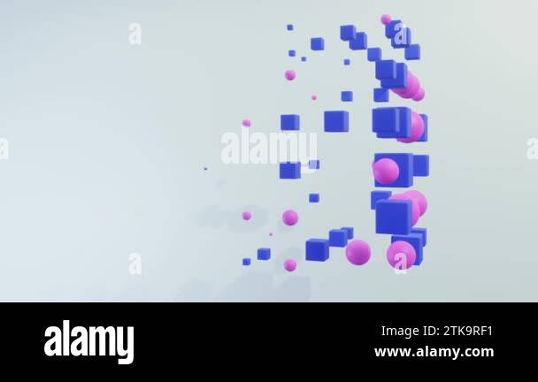 Modern Mo-Graph Looped Animation with cubes and spheres. Moving ...