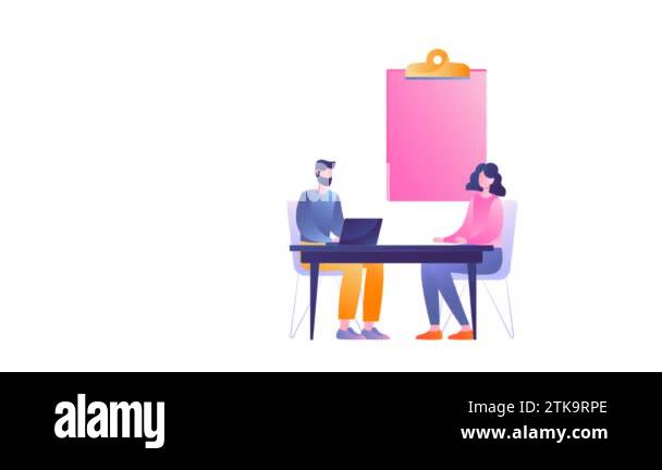 Recruitment Process video concept. Male HR manager conducts interview ...