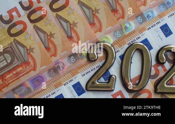 Set of European Union money with a face value of 50 euros. Background ...