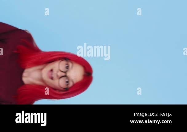 Vertical video. Hi gesture. Greeting sign. Welcome invitation. Cheerful ...