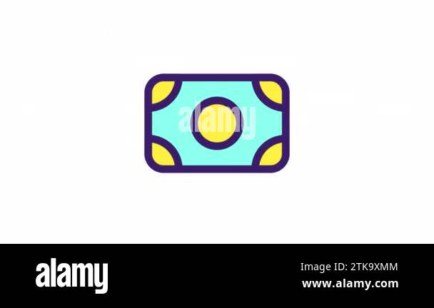 Animated cash color ui icon. Banknote. Financial transaction. Banking ...