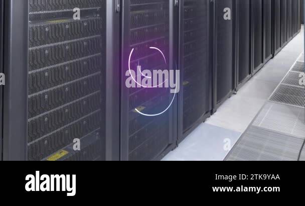 Animation of illuminating 10 to 1 number changing over data server ...