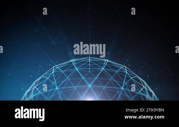 3D Digital Earth Technology Background/ 4k animation of an abstract ...