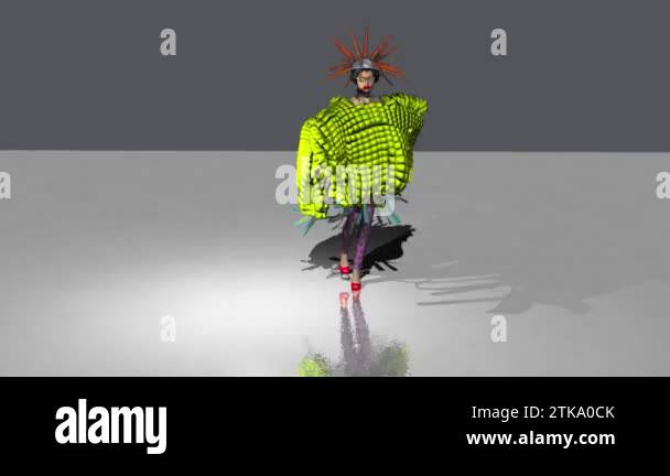 3d fashion simulation where model wears some dress inspired by ...