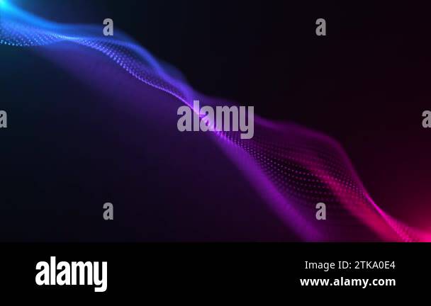 Retro Background With Particle Sine Waveforms Gently Oscillating Up And