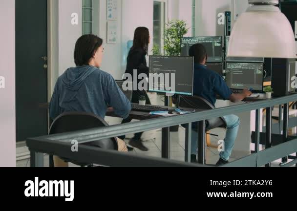 Asian Script Programer Working With Database Information To Use New