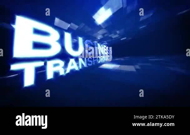 Business transformation text Science technology futuristic 3D cinematic ...