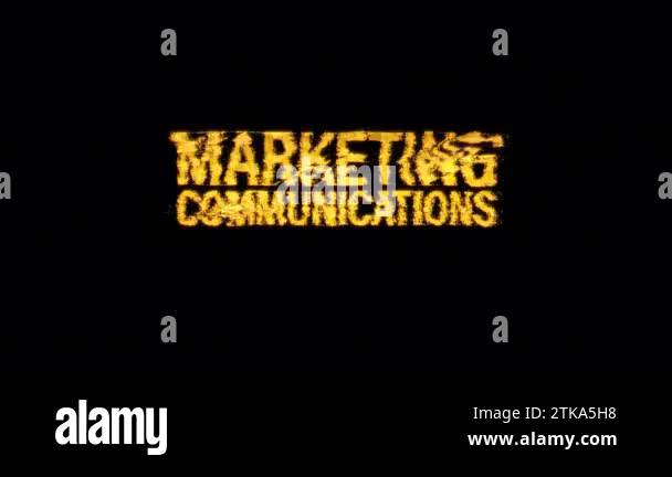 Marketing Communications glitch text effect cimematic title yellow ...